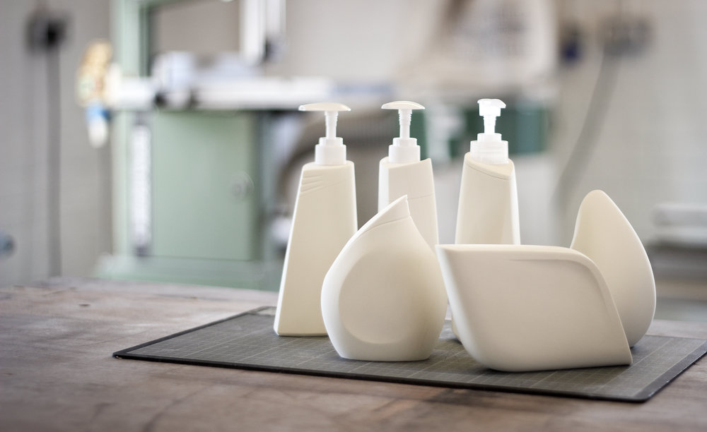 Packaging space claim prototypes made by Marker Maker Creative using PU foam.